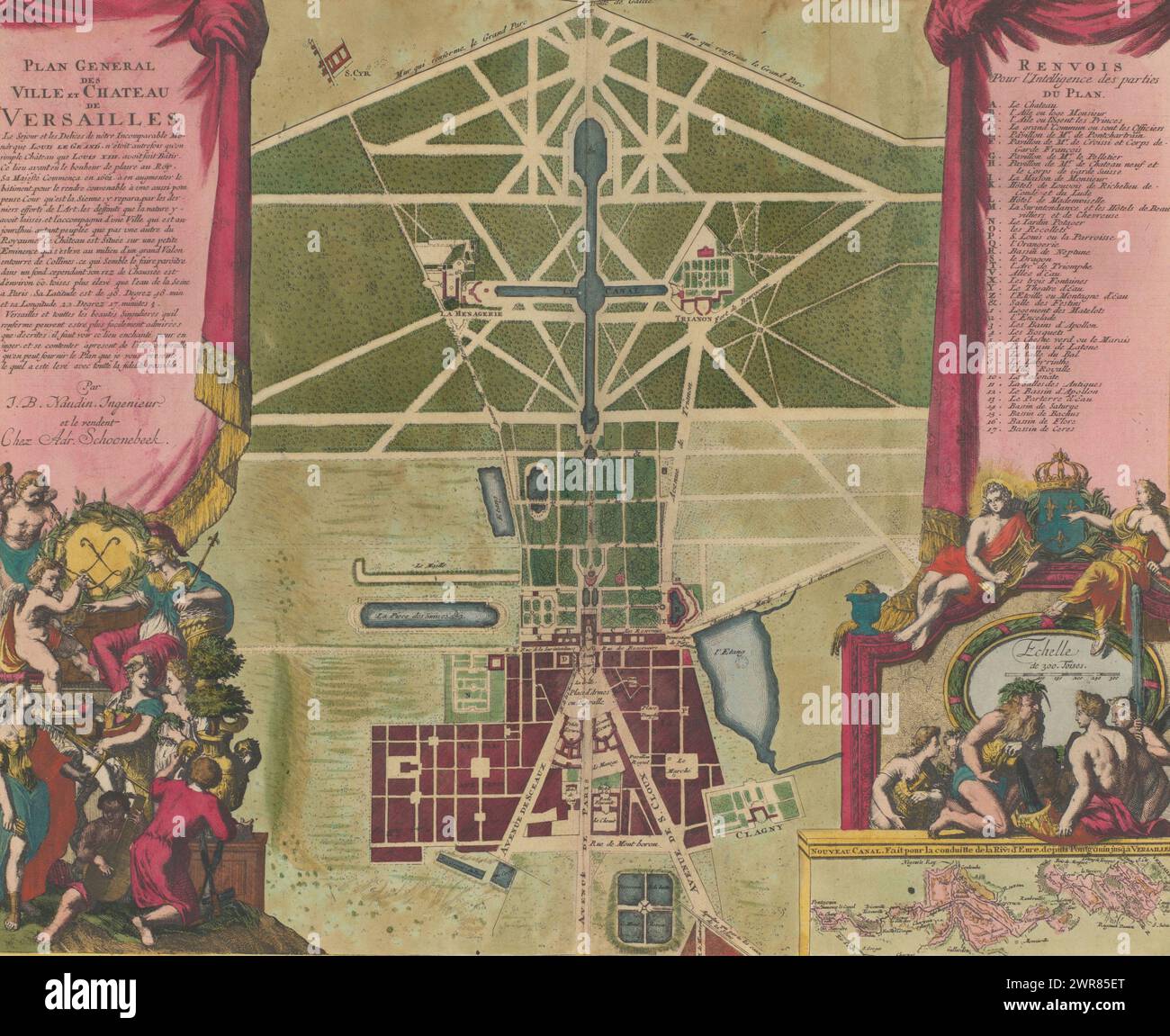 Map of the Palace and Gardens of Versailles, Plan General des Ville et ...