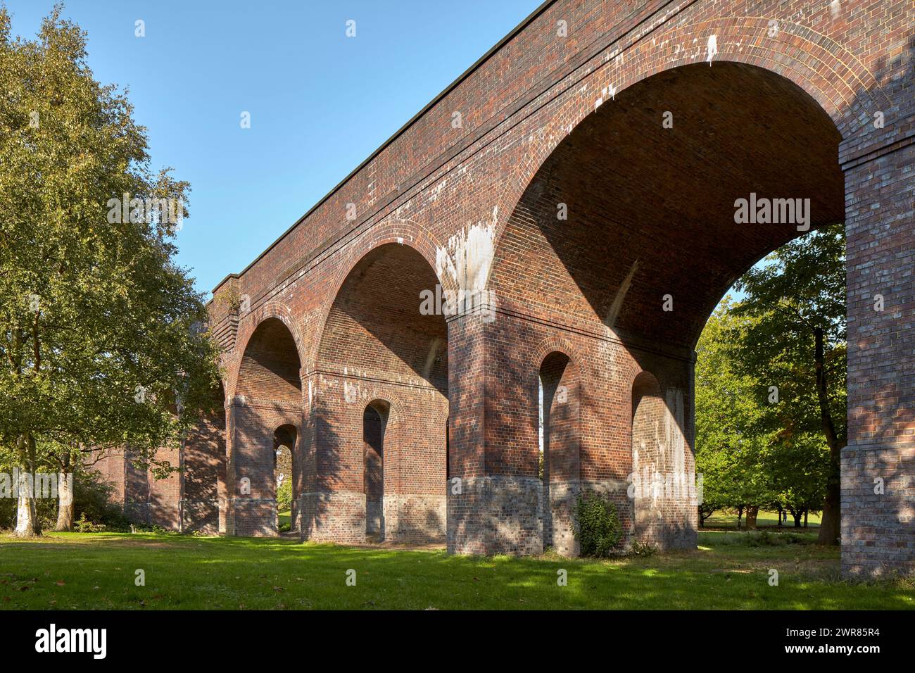 Railway viaduct in Arnos Park for the Piccadilly Line, London Stock ...