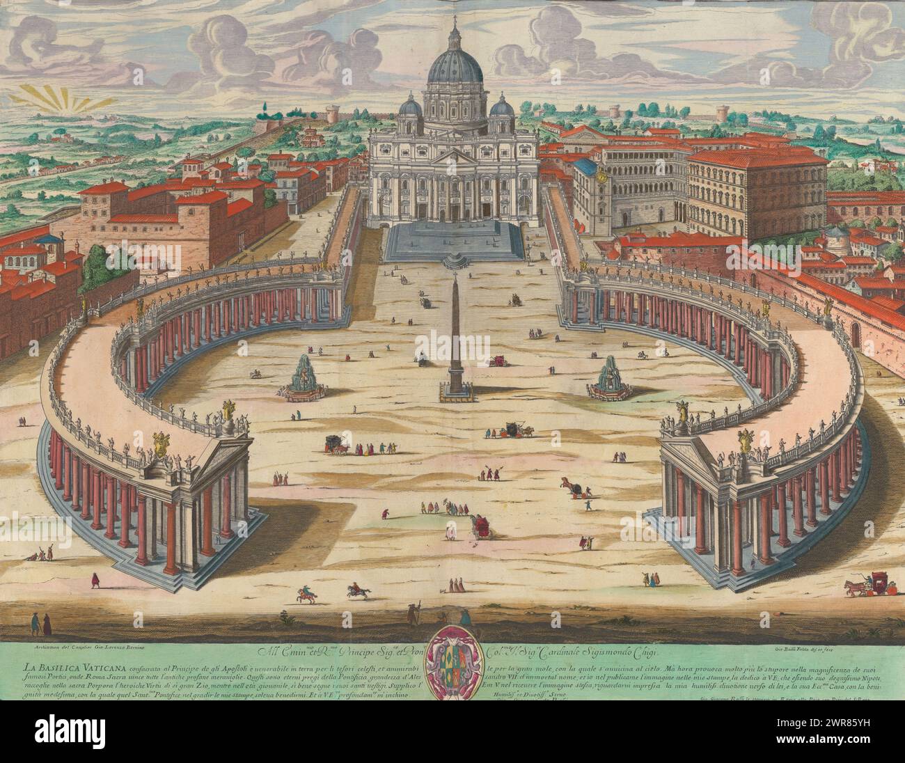 St. Peter's Square and St. Peter's Basilica in Vatican City, View of St ...