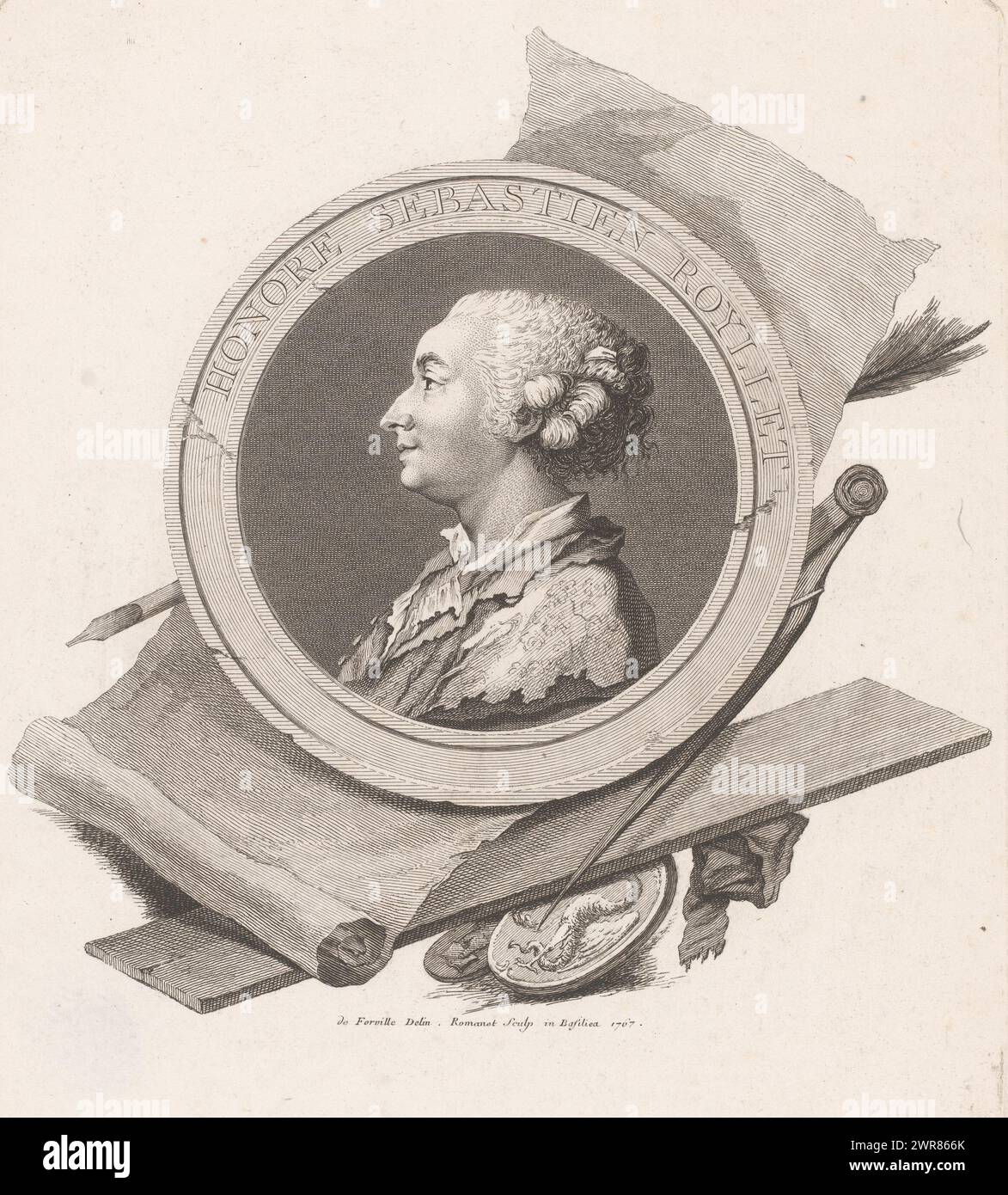 Portrait of Honoré Sébastien Roillet, print maker: Antoine Louis ...