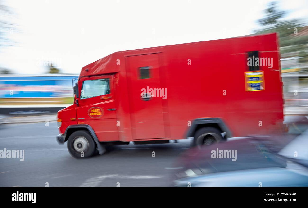 Red Post Office security transport van Stock Photo - Alamy