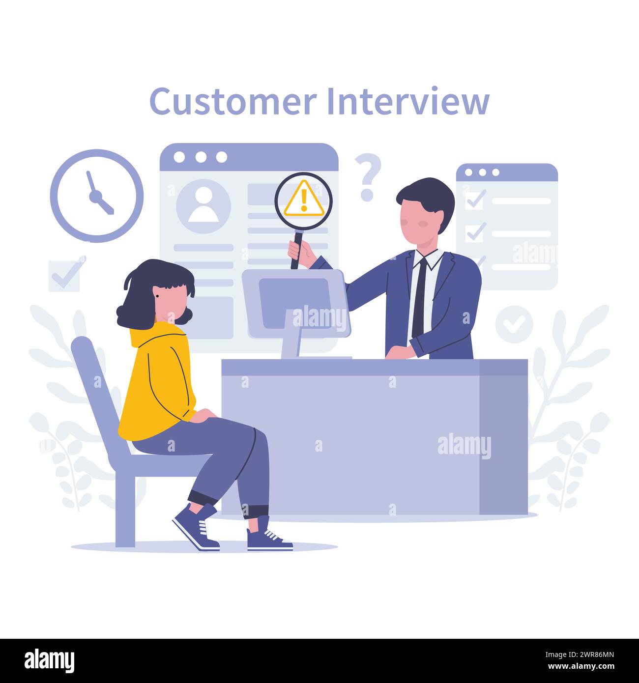 KYC concept. Customer Interview. An in-depth client consultation to ...