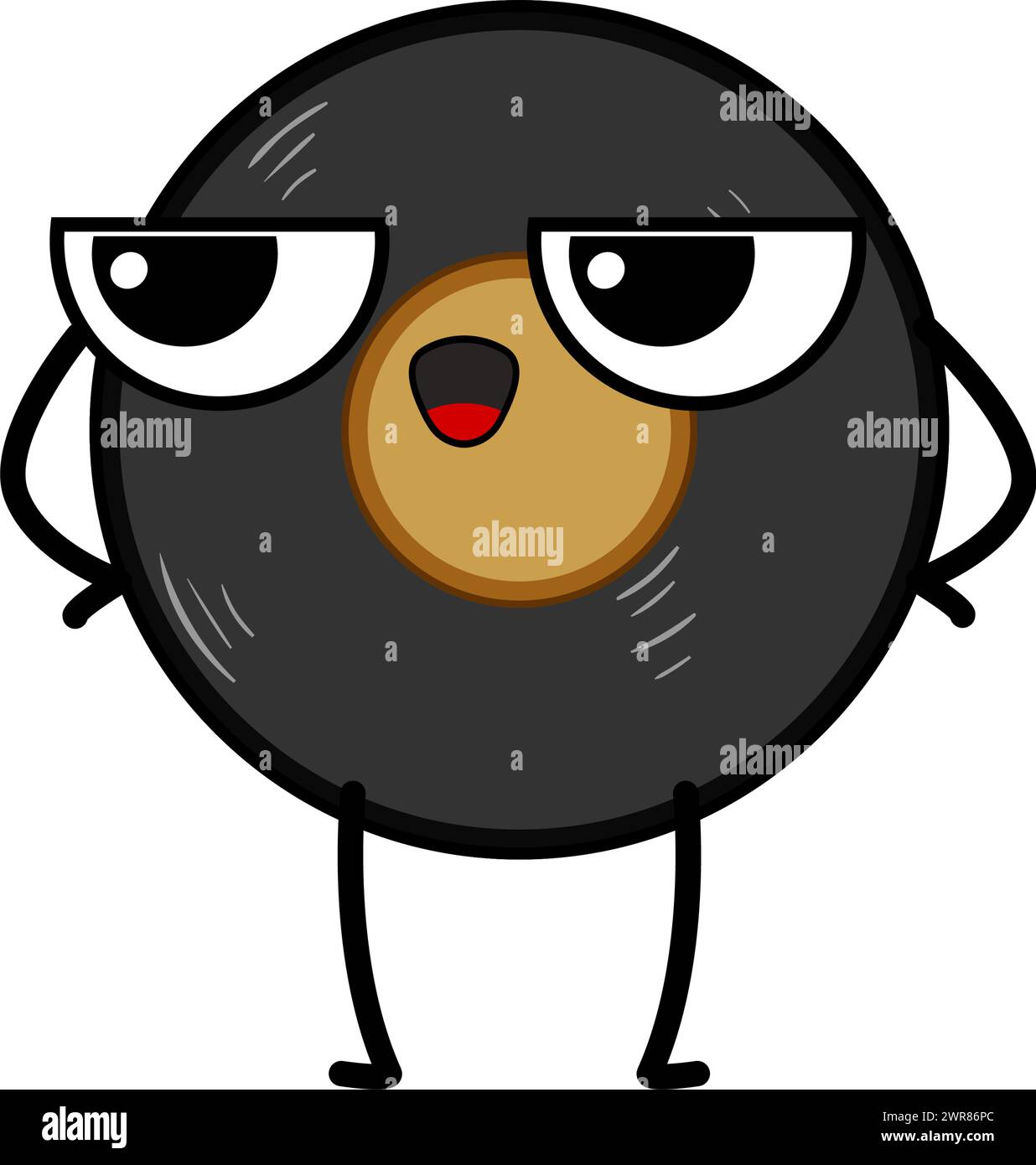 record retro music character cartoon vector illustration Stock Vector ...