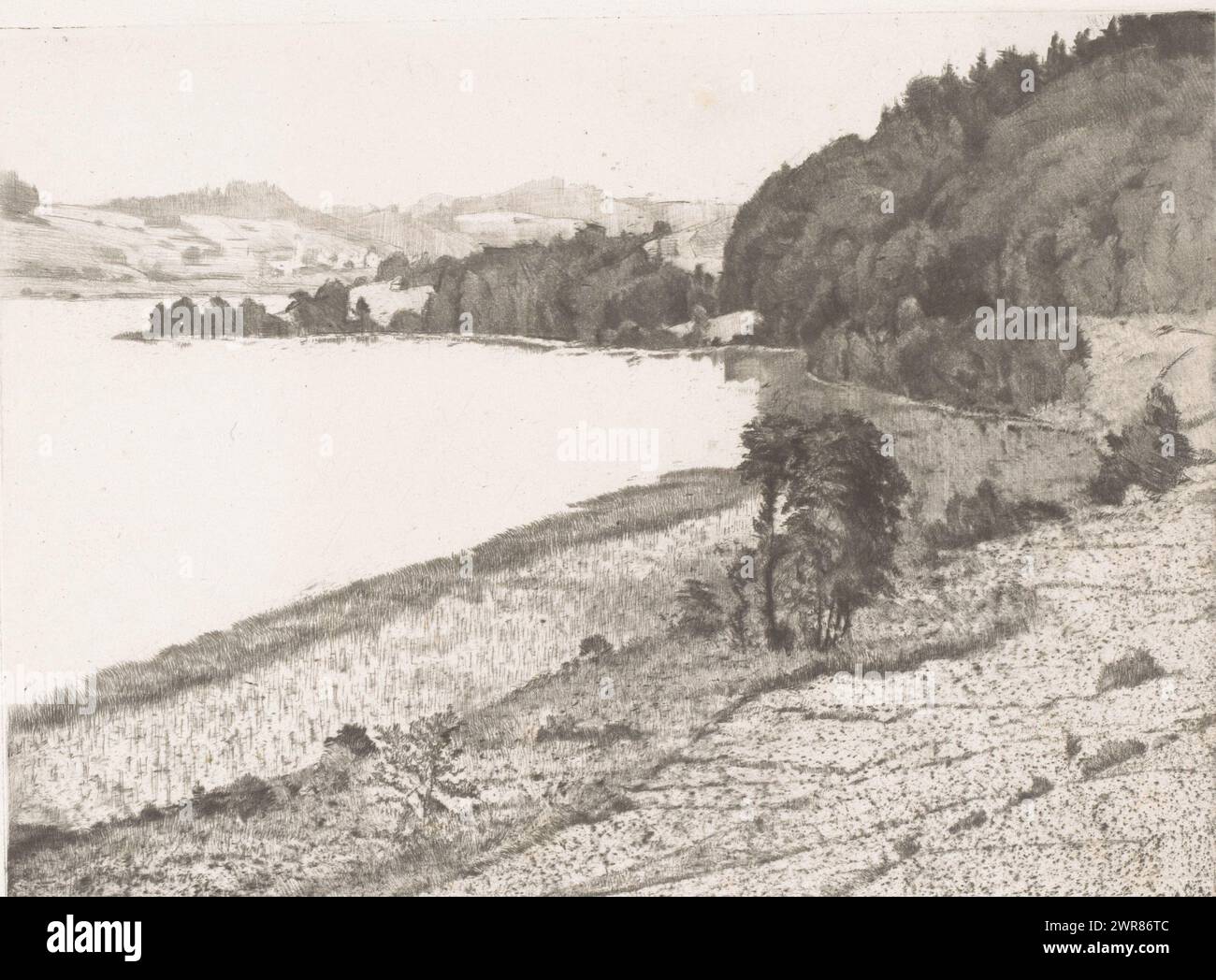 Landscape with a lake, print maker: Paul Herrmann, (signed by artist ...