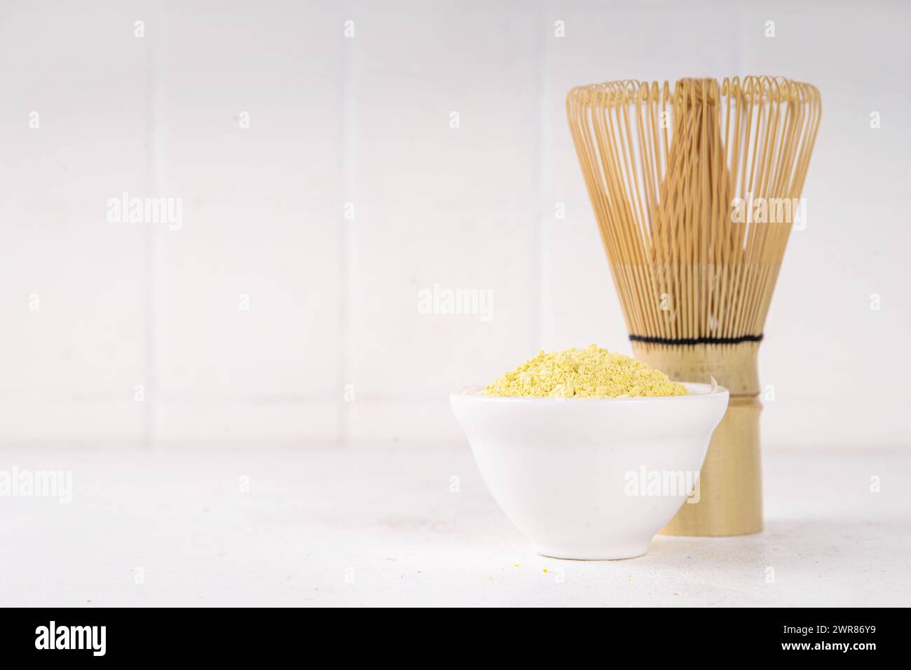 Dry yellow matcha powder. Yellow matcha with mango extract, for making ...