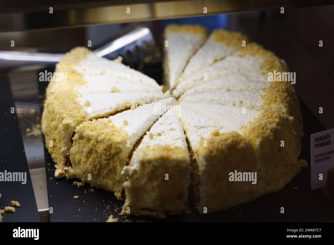 Delicate sponge cake cut into equal portions, ready to delight ...
