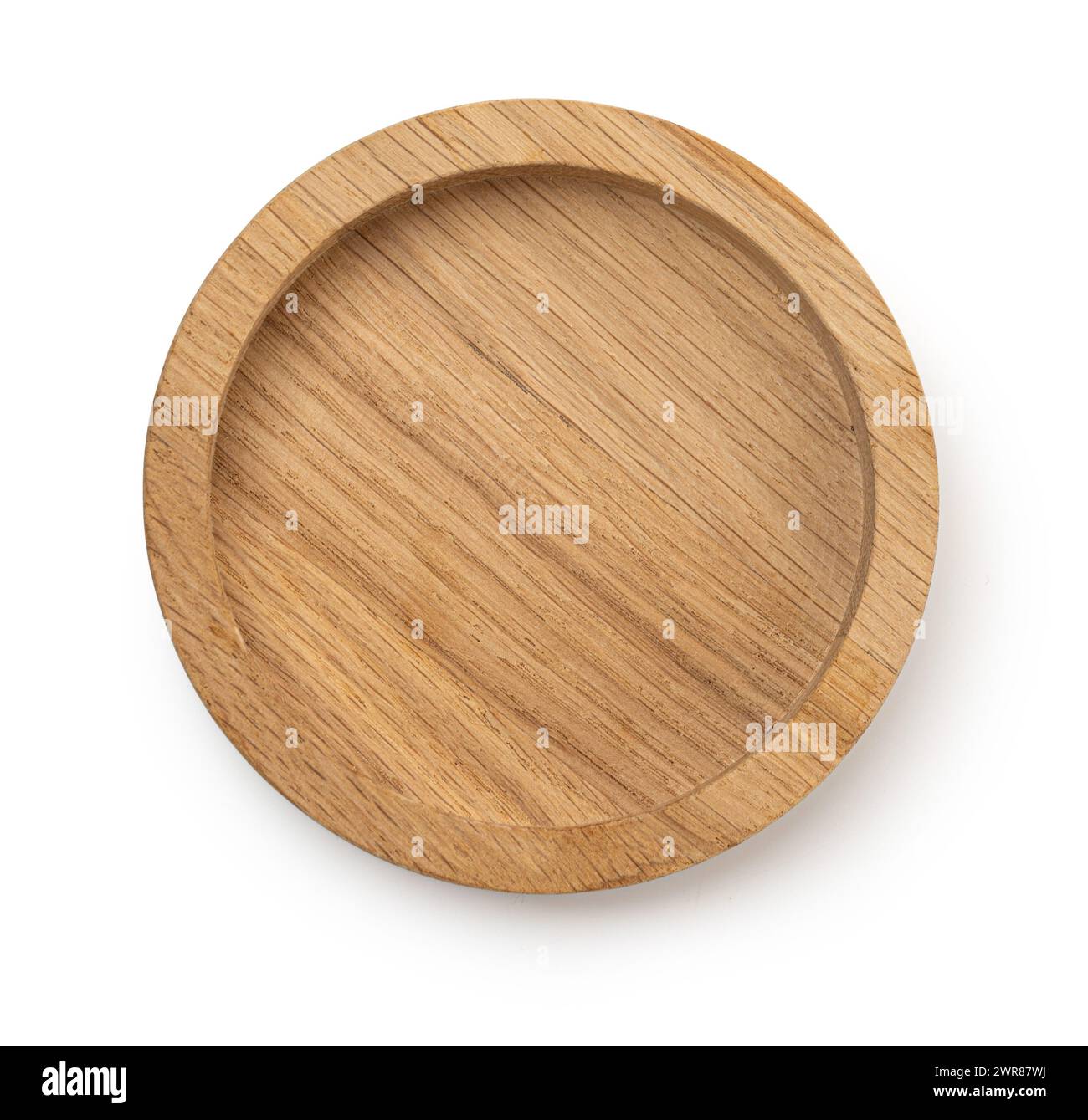 Empty wooden plate isolated on white background with clipping path ...