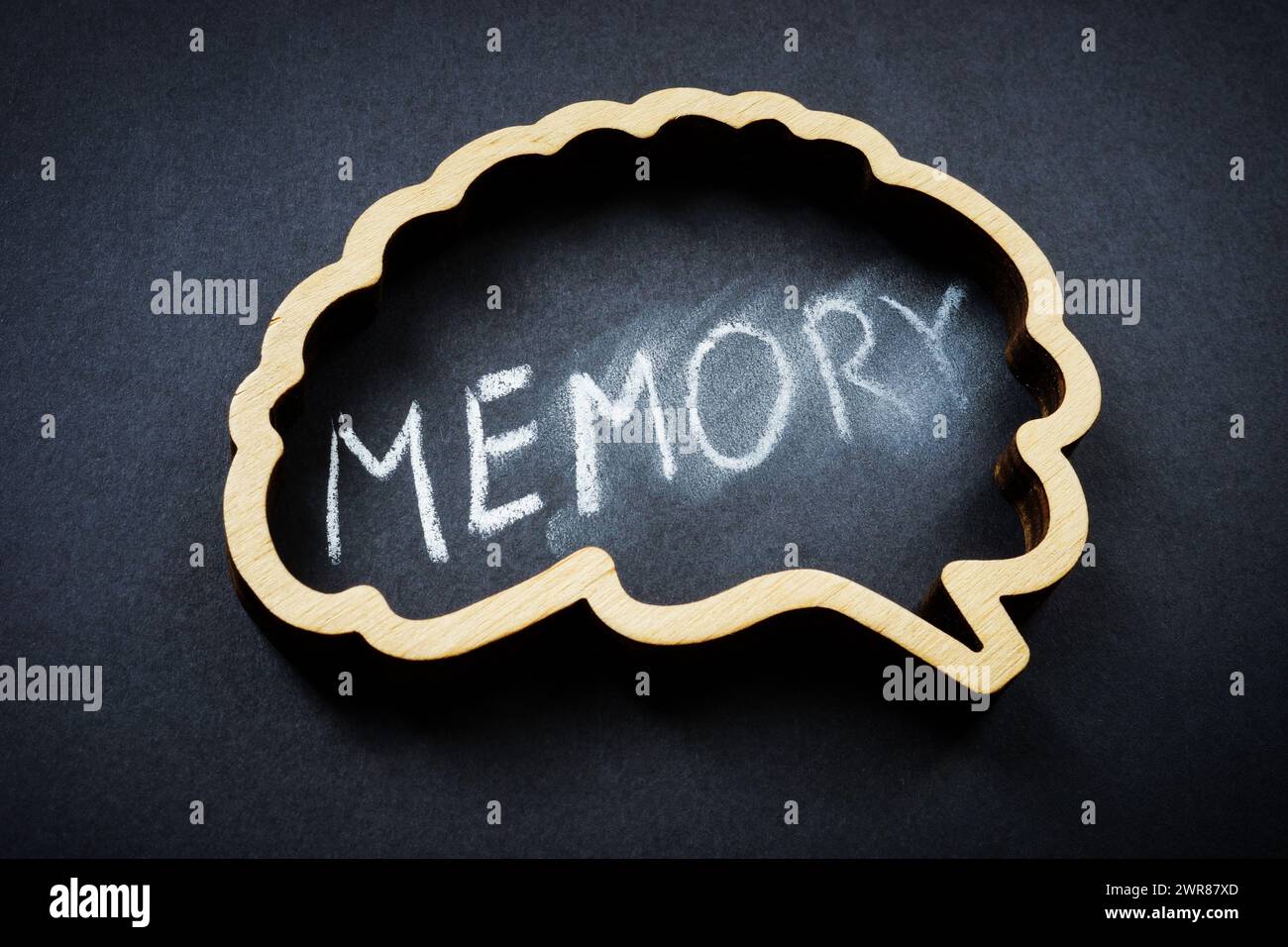 Brain and erased inscription memory as a symbol of dementia Stock Photo ...