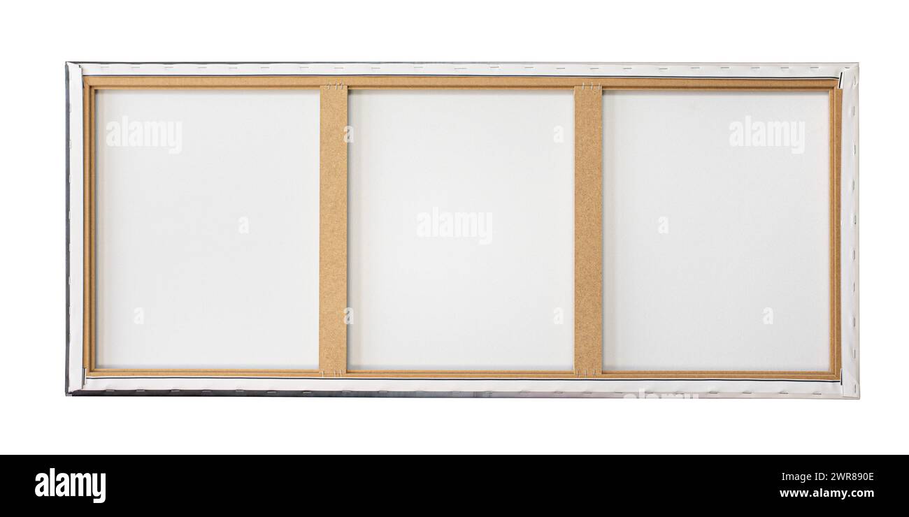 Canvas stretched on the stretcher from the back isolated on white ...