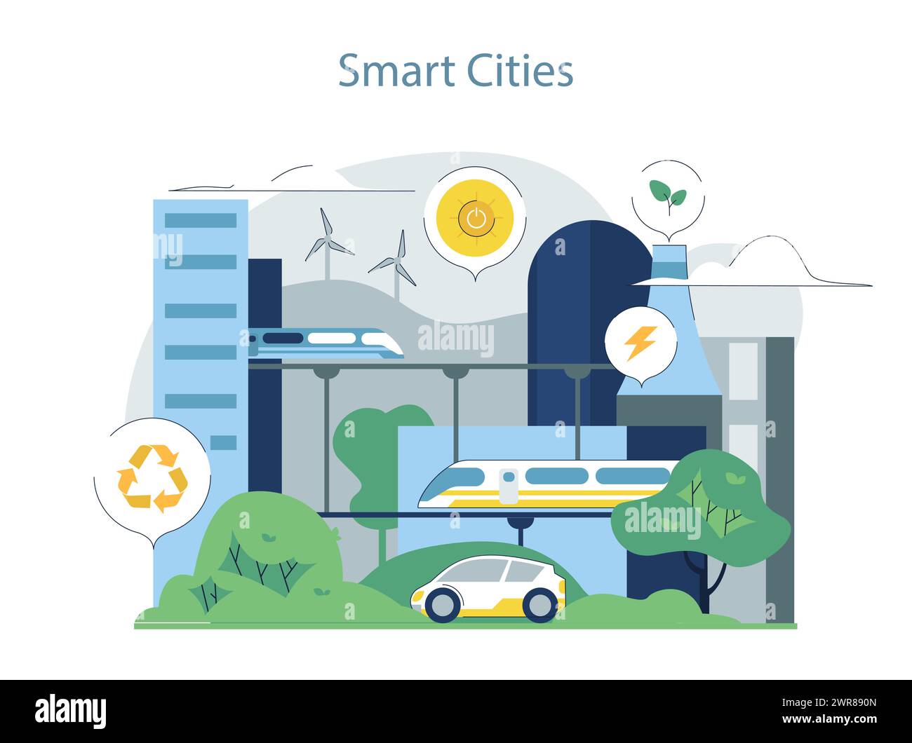 Smart Cities concept. Seamless urban mobility with sustainable ... Smart Cities concept. Seamless urban mobility with sustainable ...