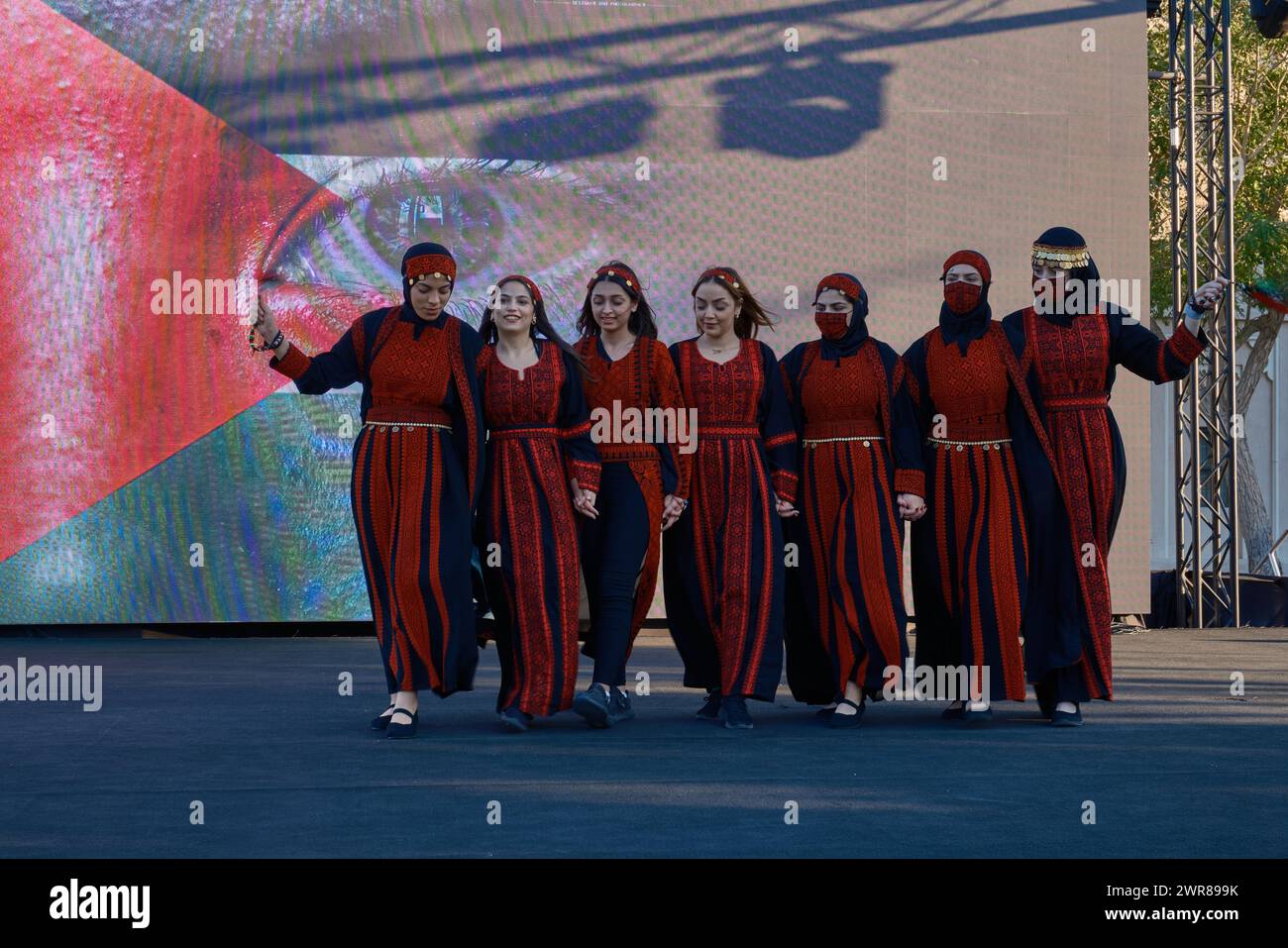 Palestinian ladies traditional folklore dance live performance in ...