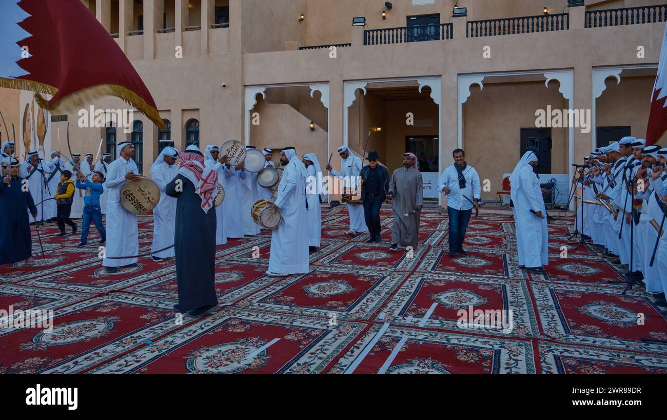 Qatar traditional folklore dance (Ardah dance) in Katara cultural ...