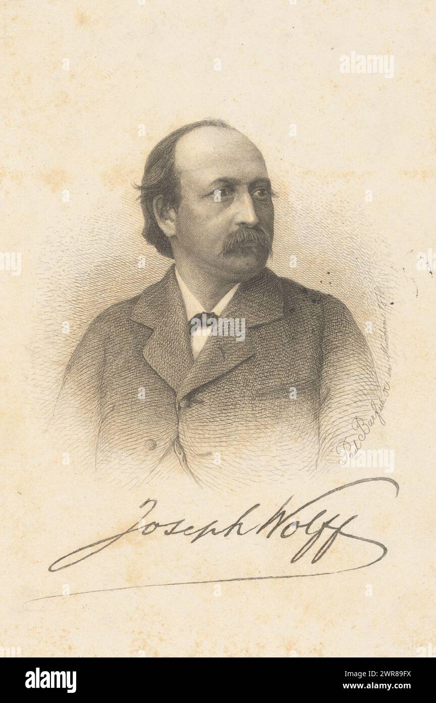 Portrait of Joseph Wolff, print maker: Paul Barfus, München, 1878 ...