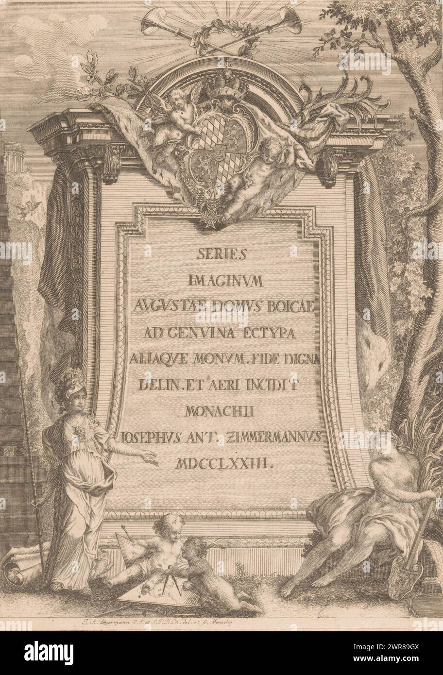 Title page with pedestal, Title page for: Joseph Anton Zimmermann ...