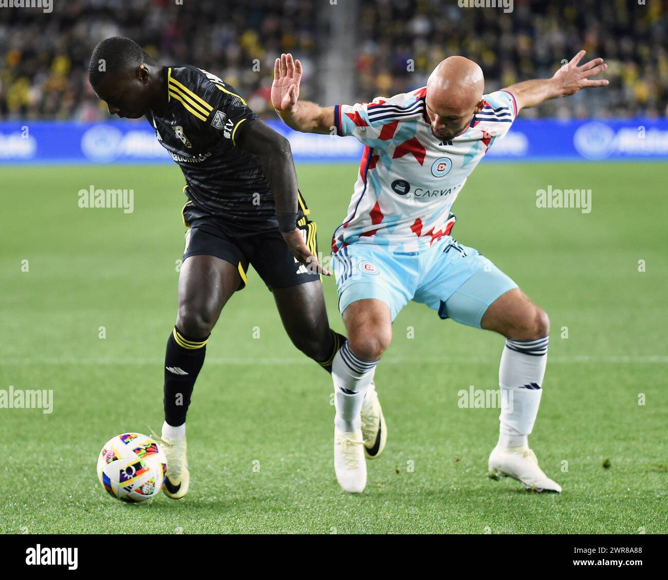 March 9, 2024: Columbus Crew midfielder Marino Hinestroza (11) and ...