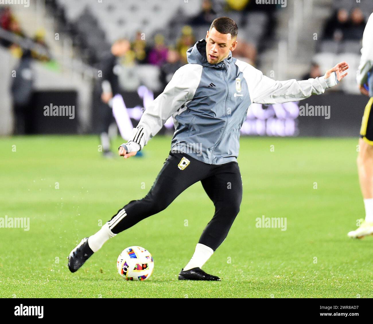 March 9, 2024: Columbus Crew forward Christian Ramirez (17) kicks the ...