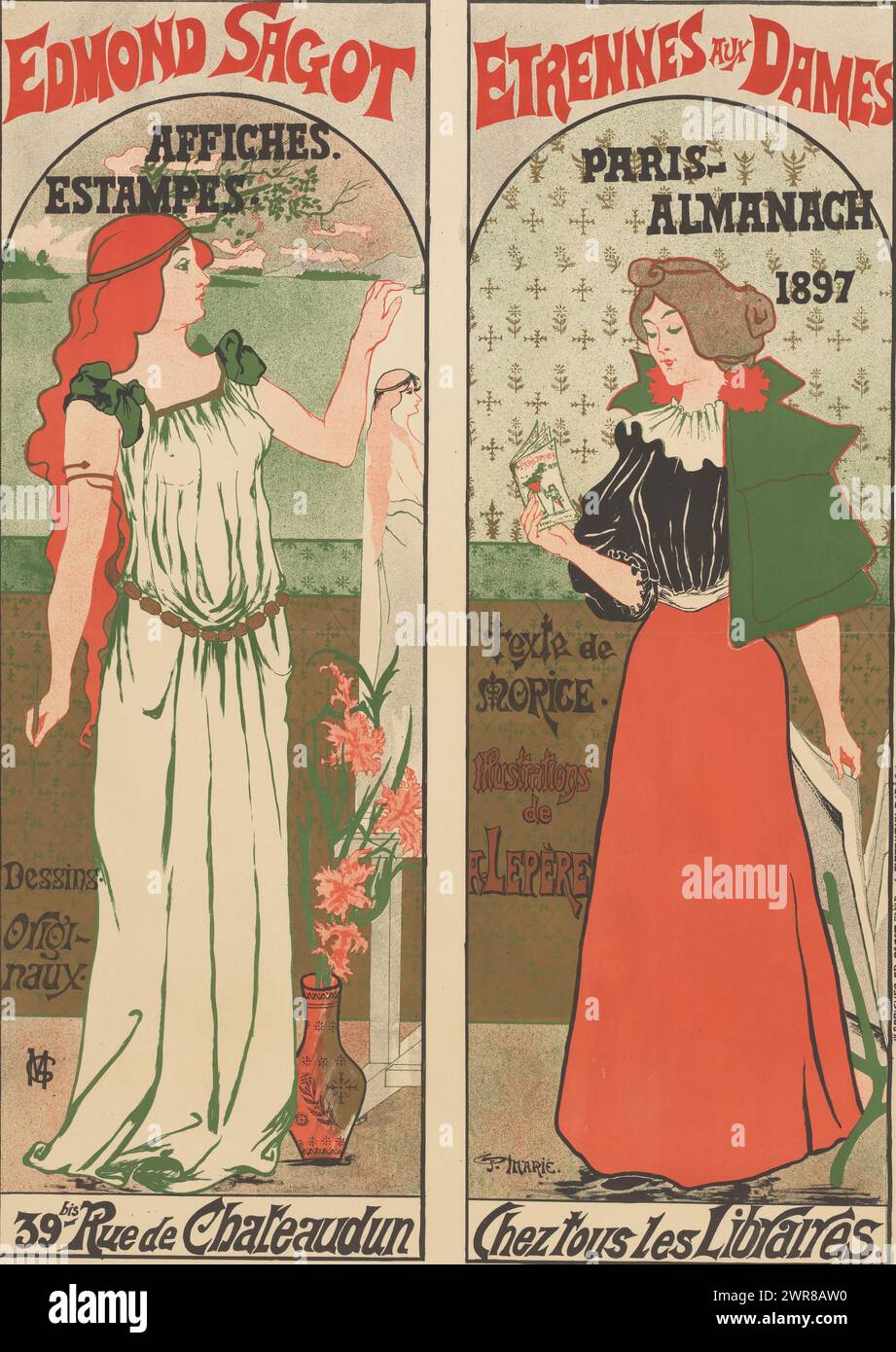 Poster by Edmond Sagot, Edmond Sagot etrennes aux dames (title on ...