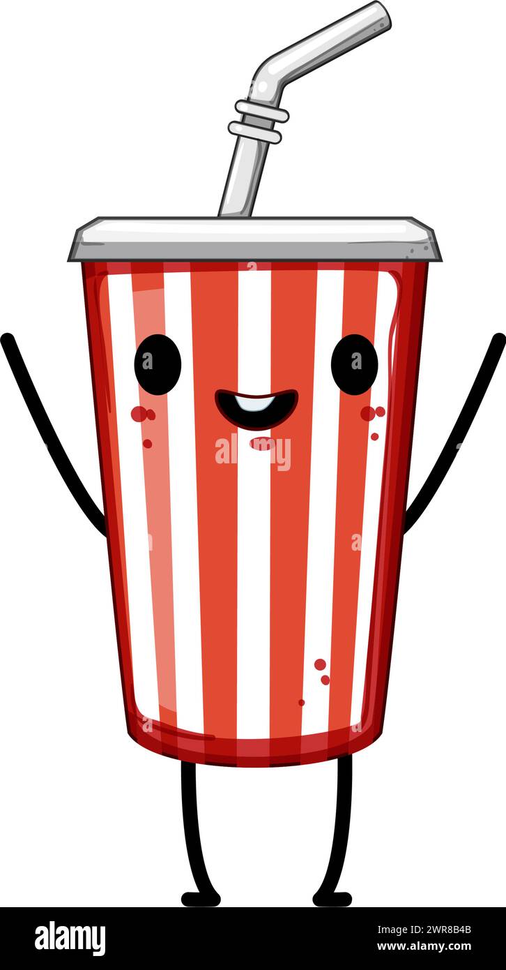 drink soda cup character cartoon vector illustration Stock Vector Image ...