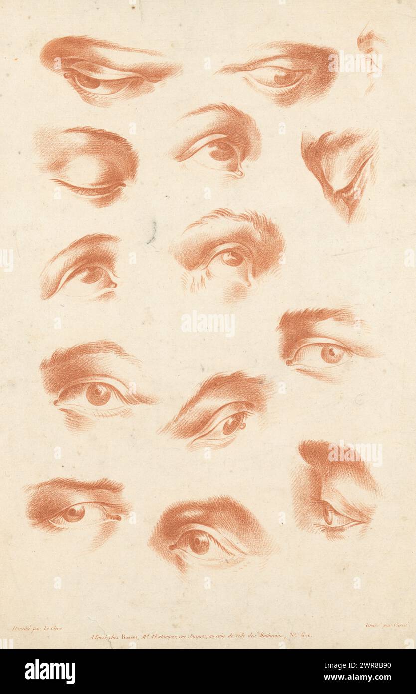 Fourteen studies of eyes, 1er Cahier (series title on object), print ...