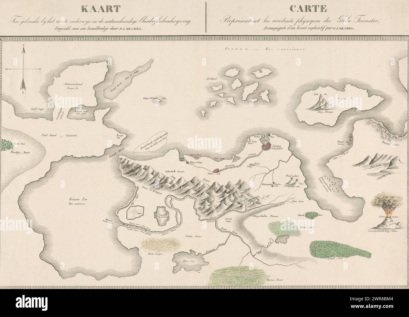 Topographical map of a non-existent area, Map for use in initial ...