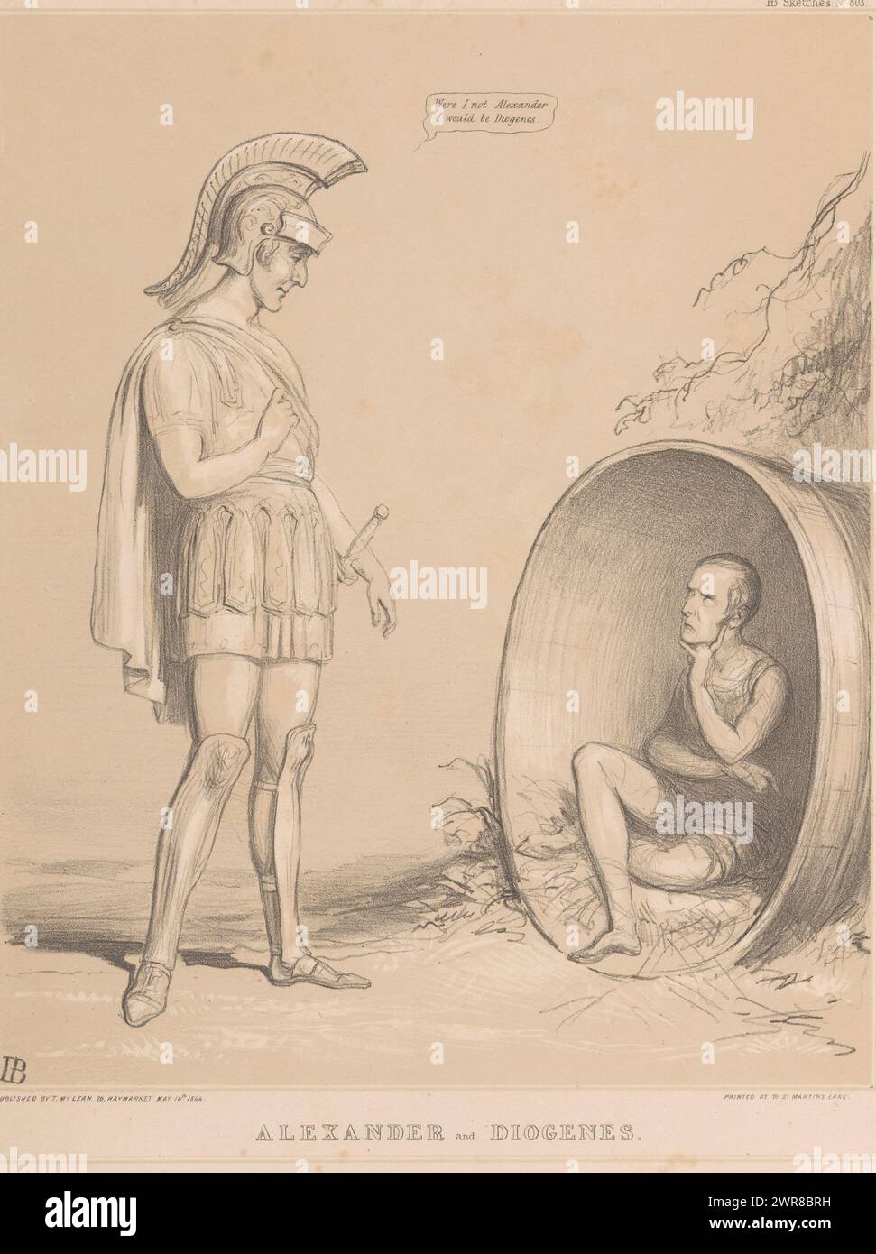 Cartoon with Sir Robert Peel, Alexander and Diogenes (title on object ...