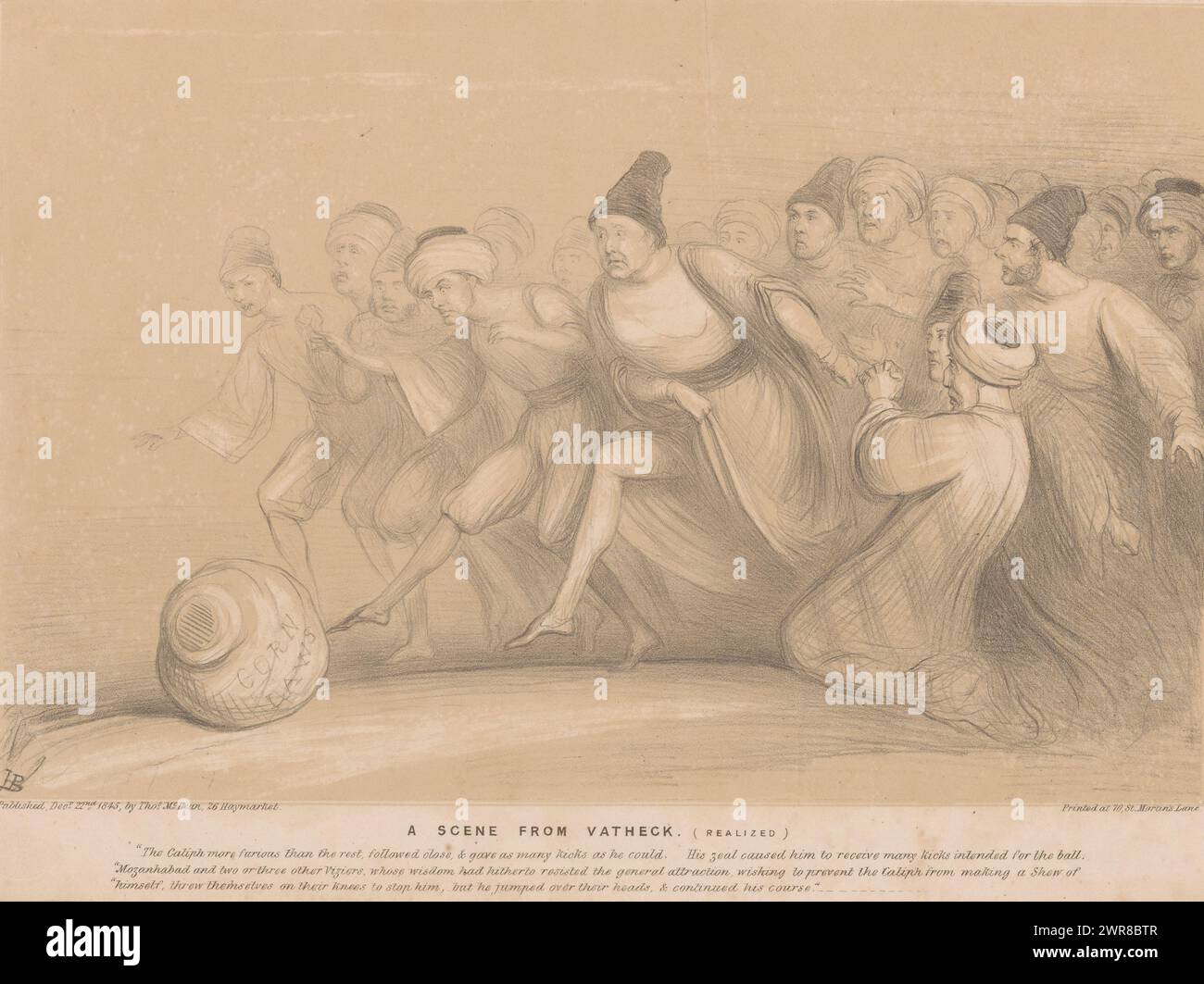 Cartoon with Prime Minister Peel, A scene from Vatheck. (realized ...