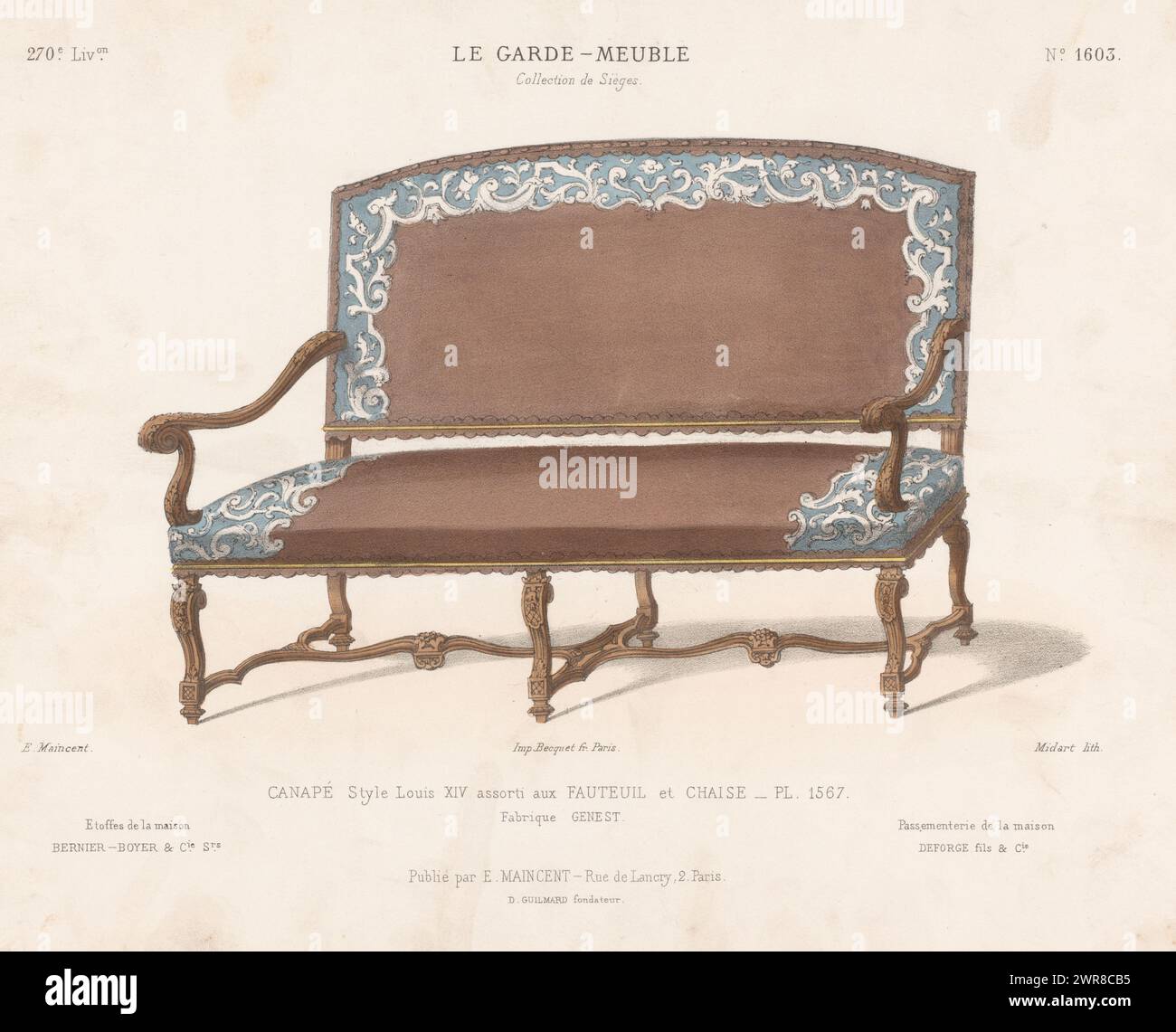 Canape style louis xiv hi-res stock photography and images - Alamy