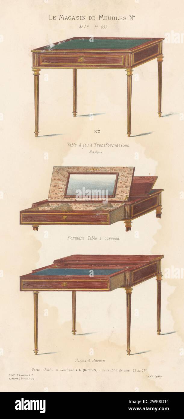 Game table, table and desk, Table à jeu à Transformations / Formant ...