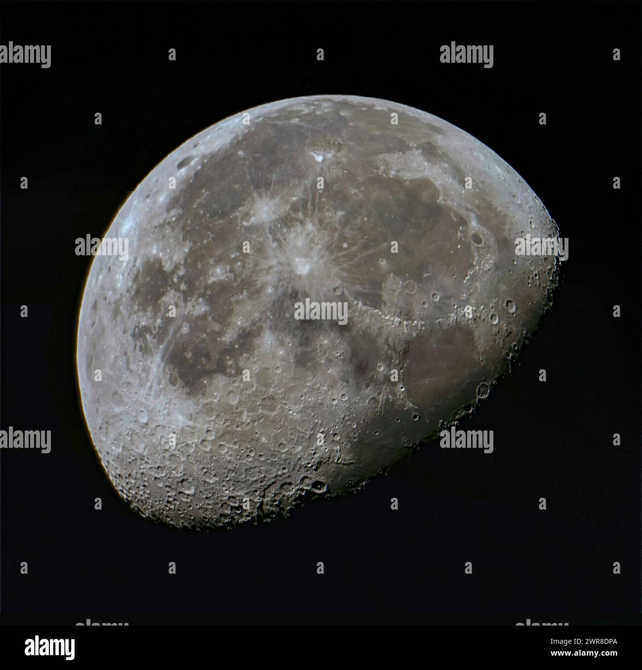 Moon from telescope Stock Photo - Alamy