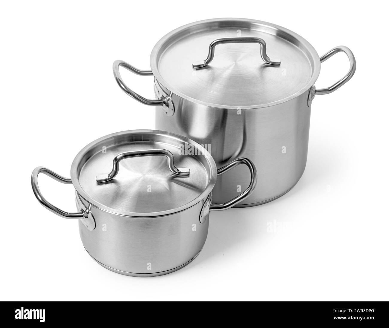 professional metal pot cooker for boiling isolated on white background ...