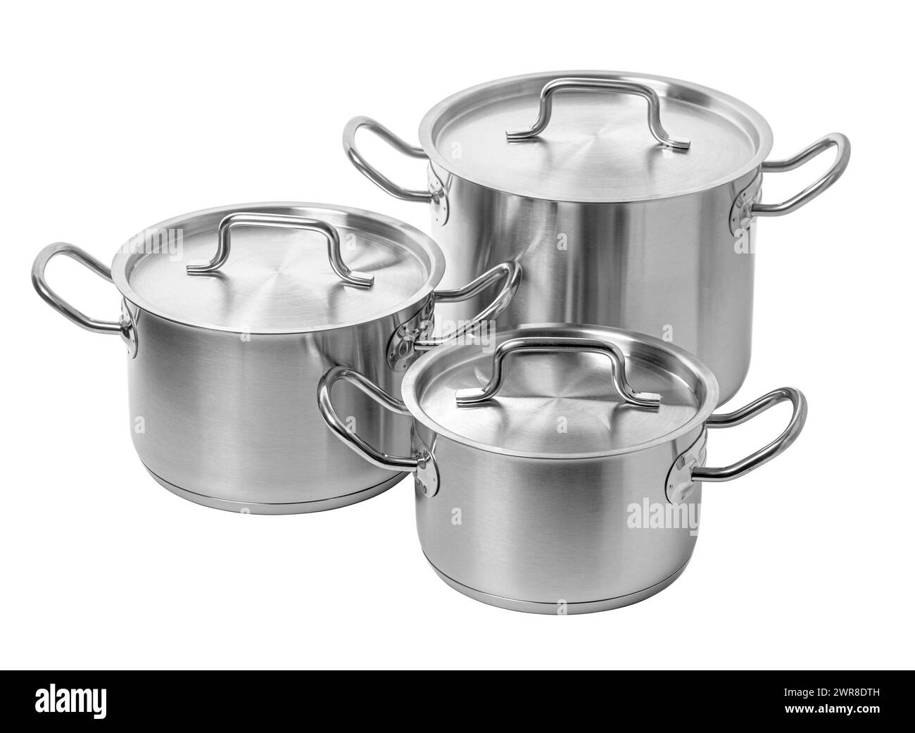 professional metal pot cooker for boiling isolated on white background ...