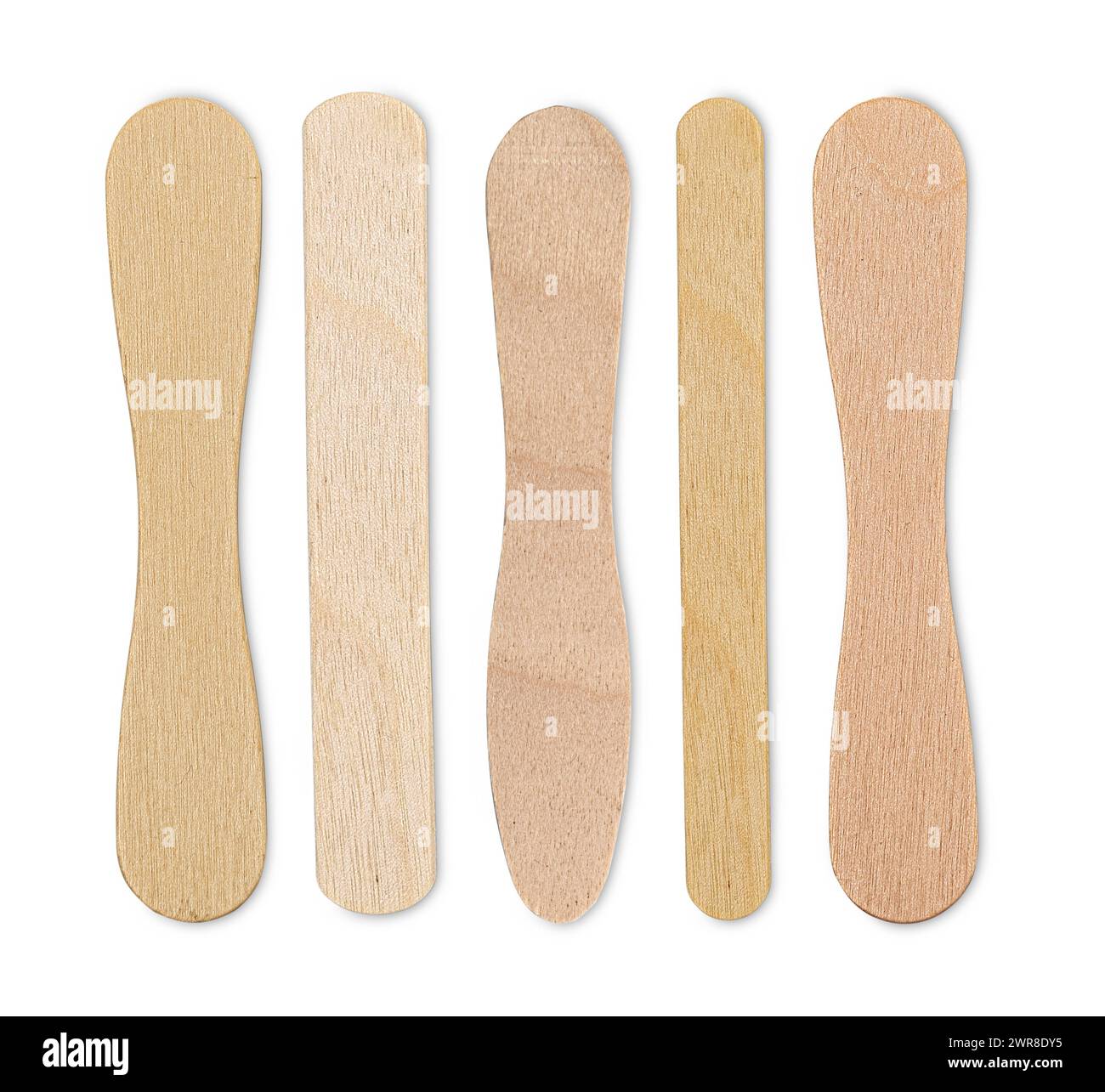 Ice cream wooden sticks. Isolated on white background Stock Photo - Alamy