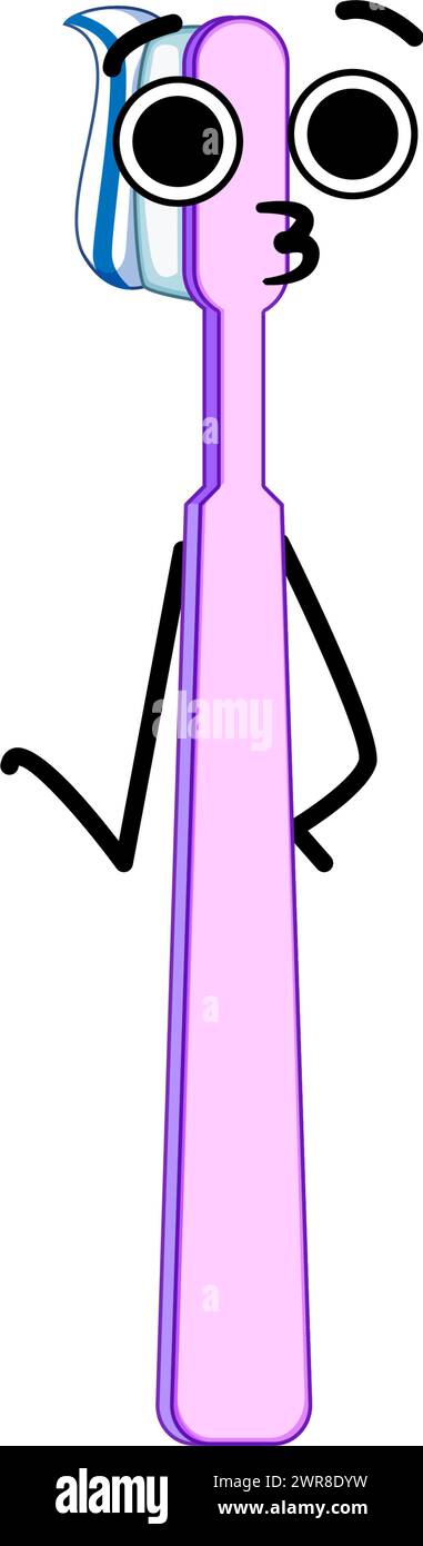bottle toothbrush cartoon vector illustration Stock Vector Image & Art ...
