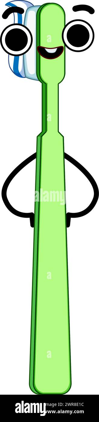 holding toothbrush cartoon vector illustration Stock Vector Image & Art ...