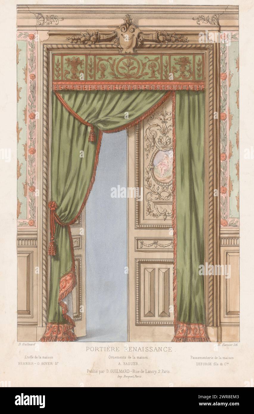 Door with frame and curtain, Portière Renaissance (title on object), Le ...