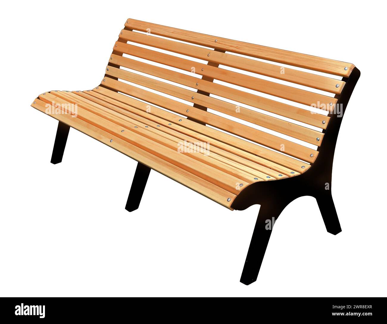 The park bench is isolated on a white background Stock Photo - Alamy