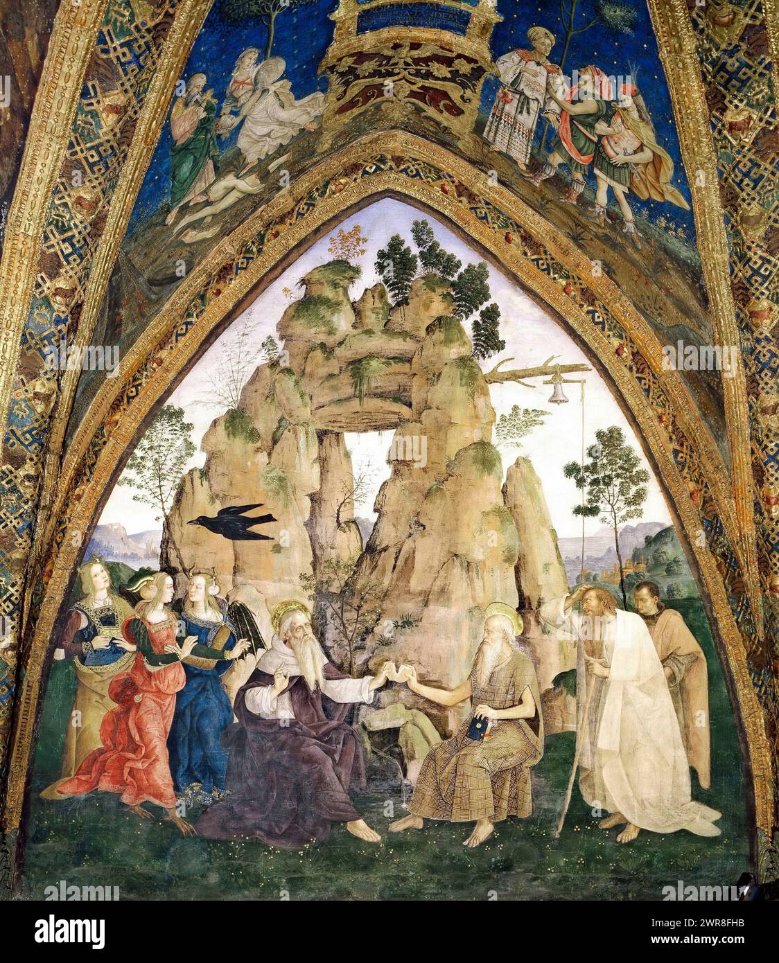 Pinturicchio – Visit of Saint Antony of Egypt to Saint Paul the Hermit ...