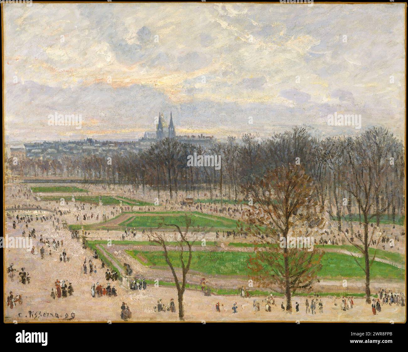 Camille Pissarro - The Garden of the Tuileries on a Winter Afternoon ...