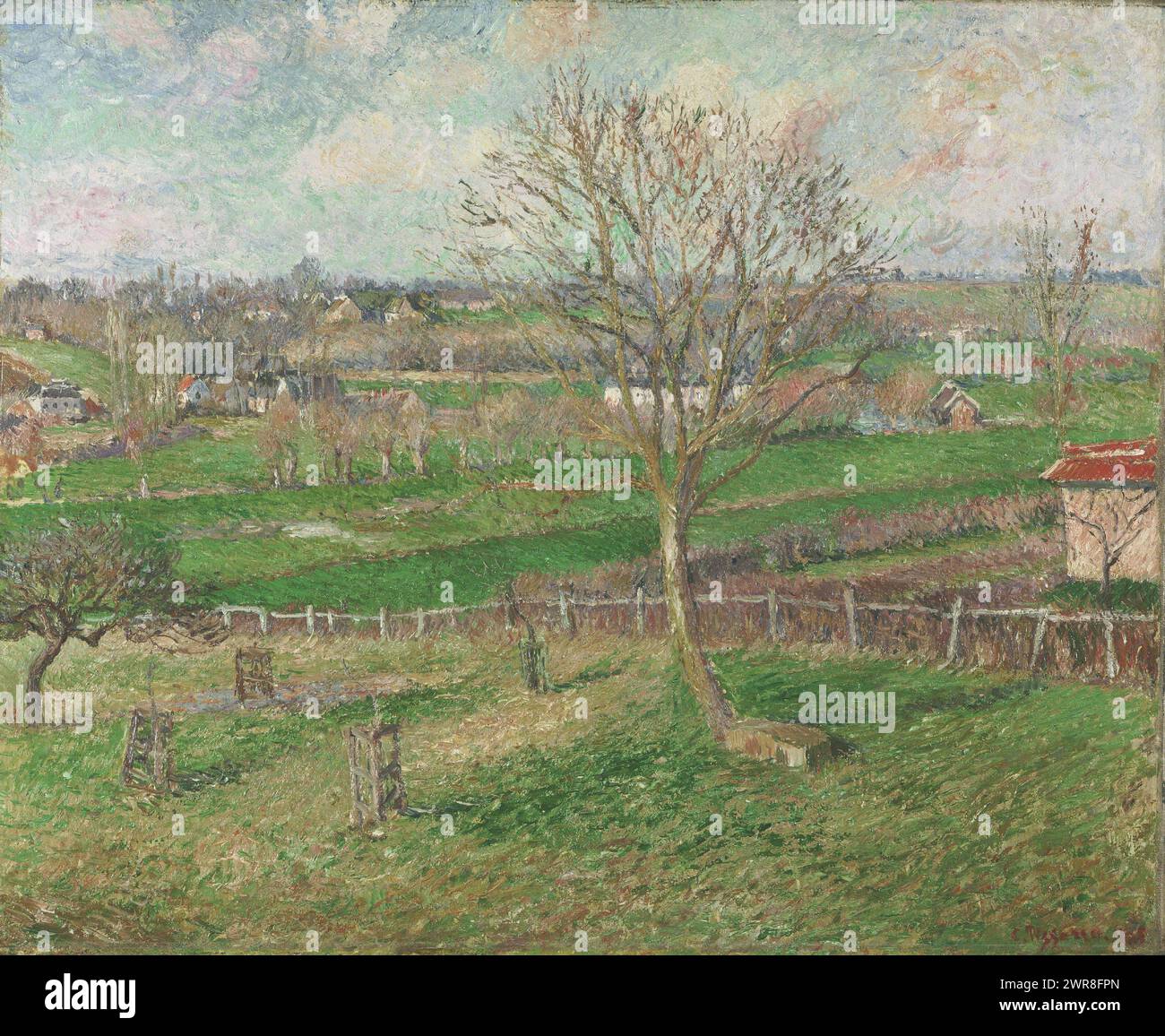 The Field and the Great Walnut Tree in Winter, Eragny 1885 Camille ...
