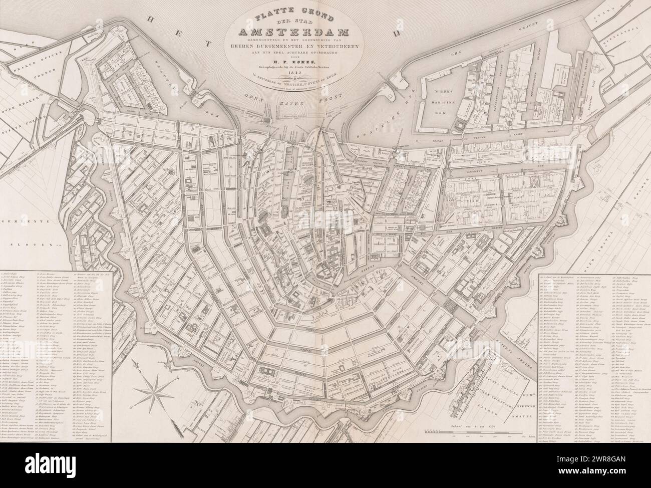 Map of Amsterdam, Plan of the city of Amsterdam (title on object ...