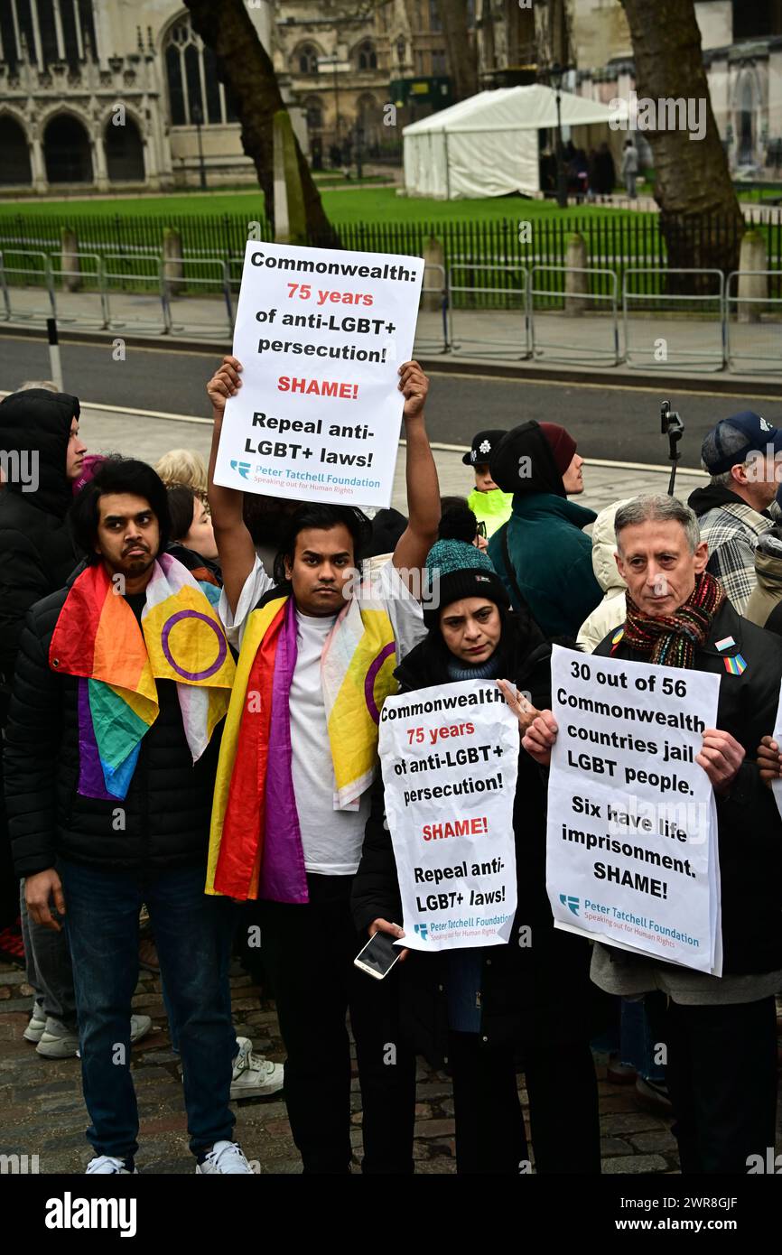 Westminster Abbey, LONDON, ENGLAND, MARCH 11 2024. Peter Tatchell ...