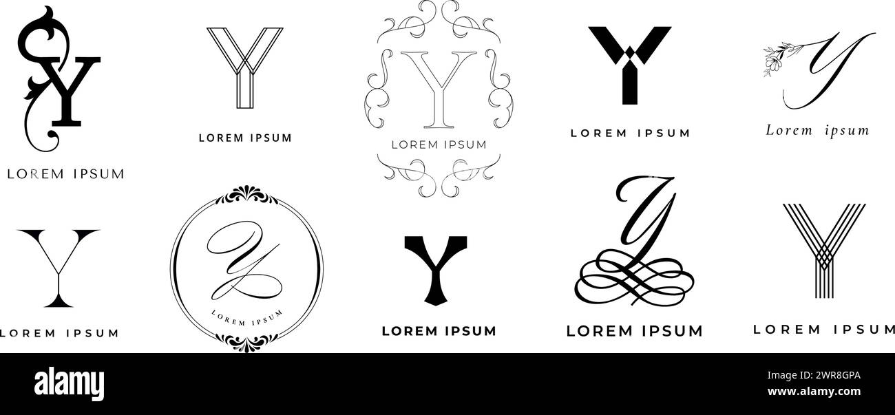 Creative Y emblem. Letter y monogram for vintage and modern branding ...