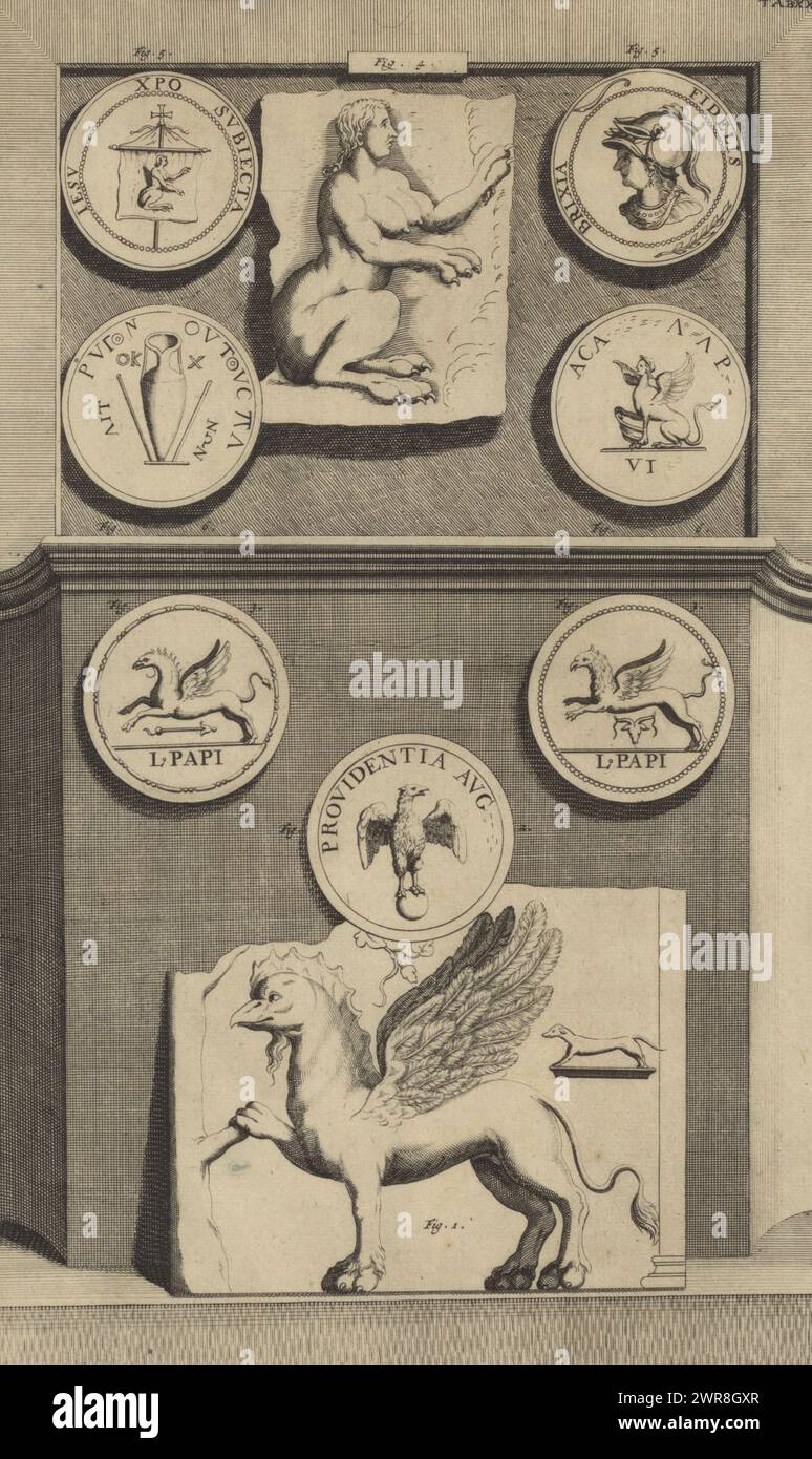 Composition with coins and reliefs with a sphinx and a griffin, The ...