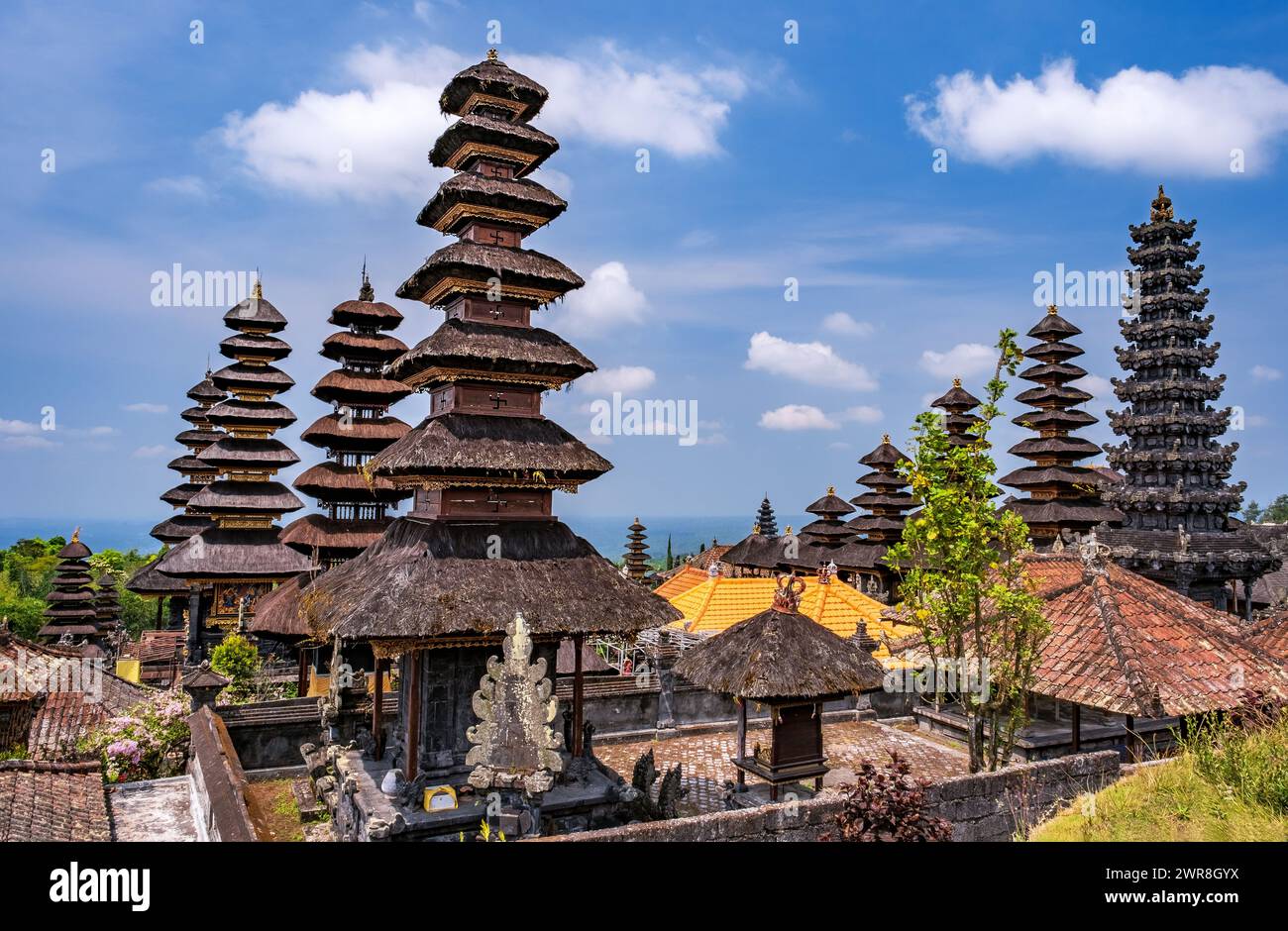 Ancient Hindu temple Besakih on Bali island in Indonesia Stock Photo ...
