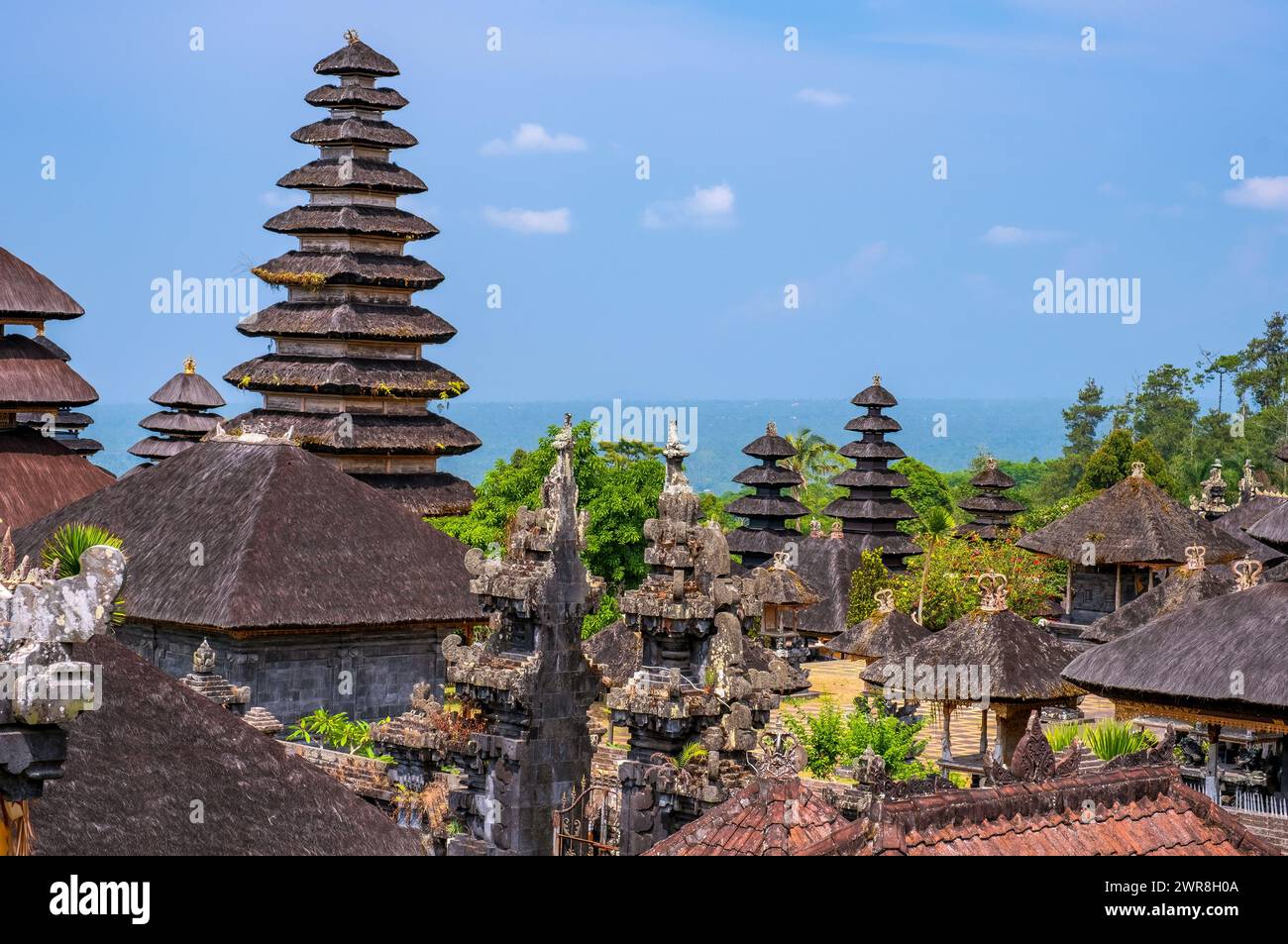Ancient Hindu temple Besakih on Bali island in Indonesia Stock Photo ...