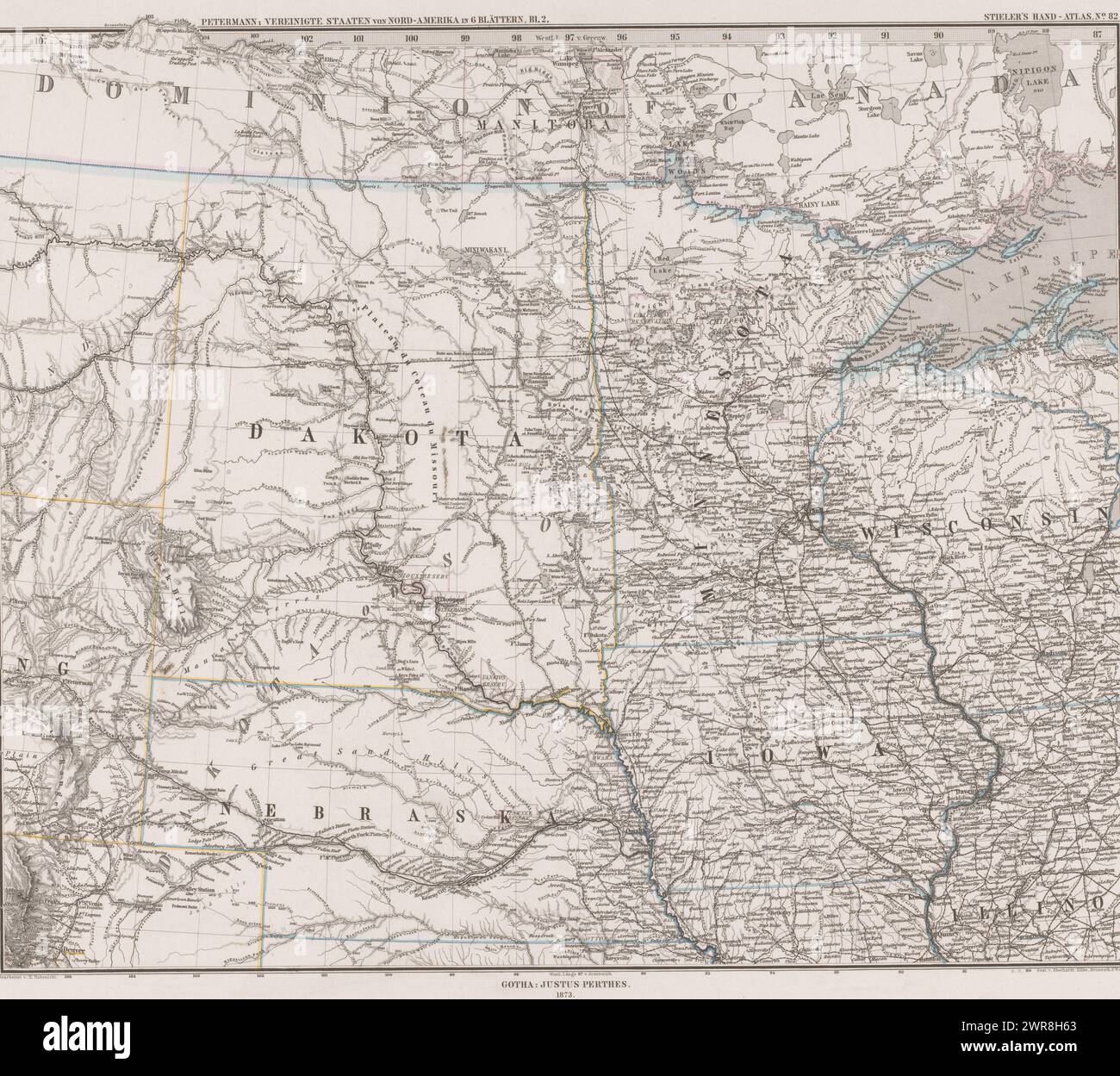 Map of part of the United States, United States of North America in 6 ...