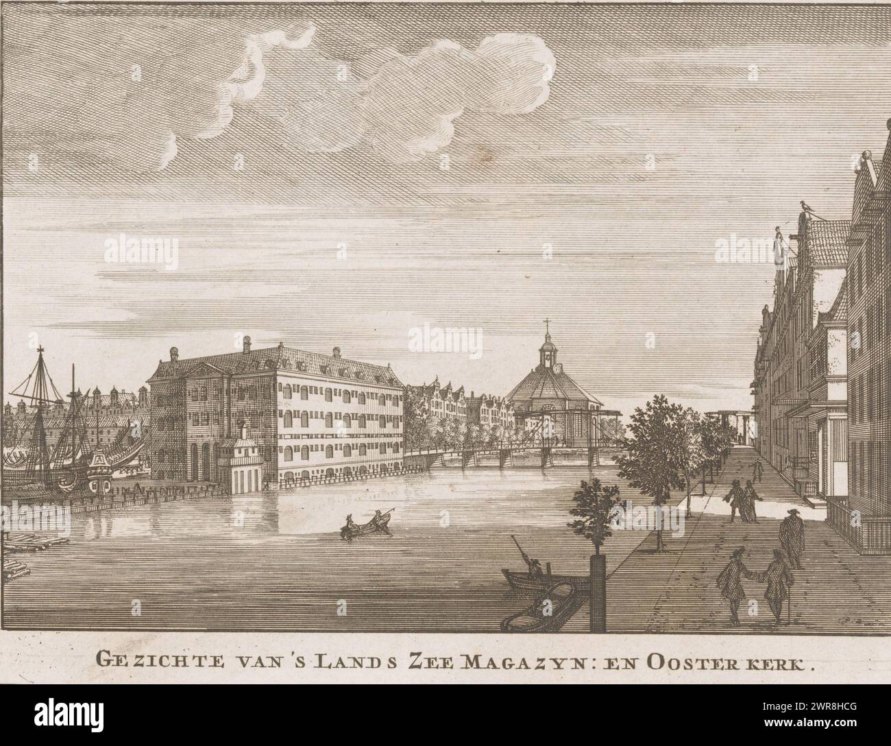 View of the 's Lands Zeemagazijn and the Oosterkerk in Amsterdam, View ...