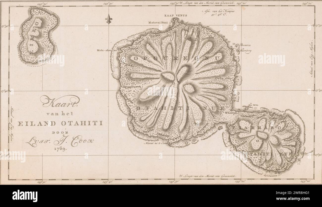 Map of the island of Tahiti in French Polynesia, Map of the island of ...