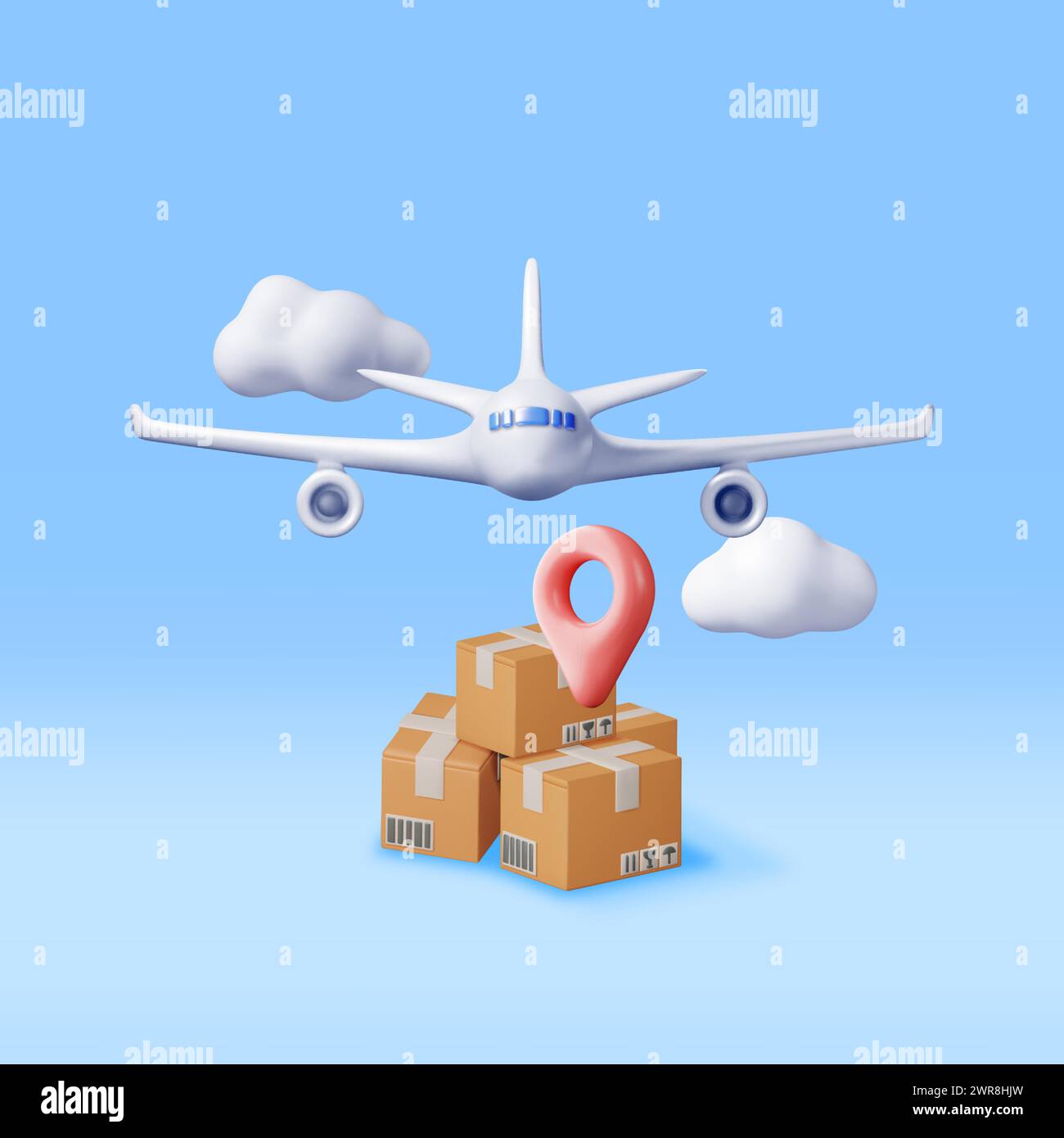 3D Delivery Airplane and Cardboard Boxes Stock Vector Image & Art - Alamy