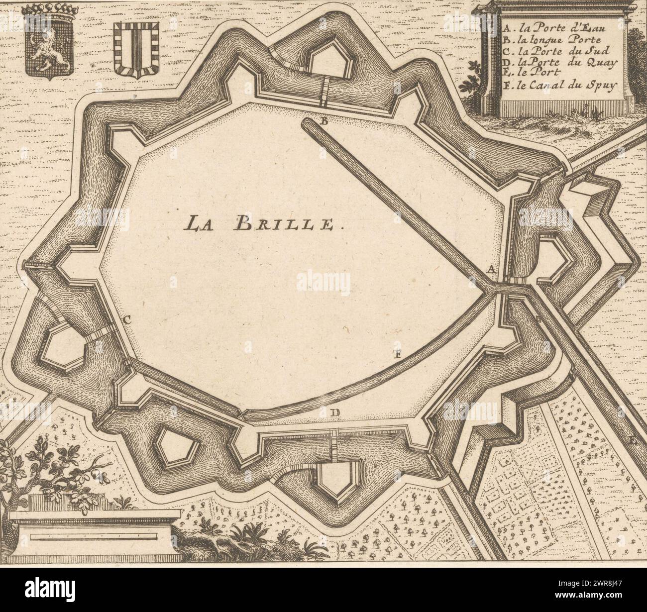 Fortress map of Brielle, La Brille (title on object), Map of the ...